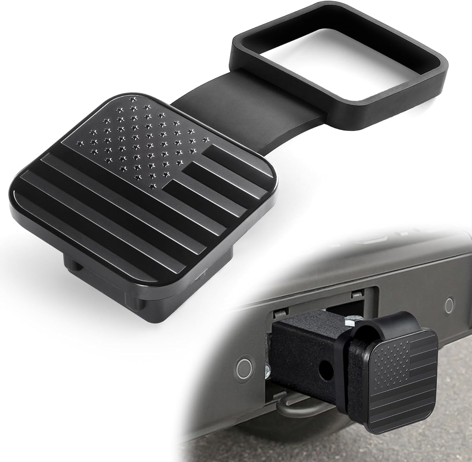 2 Inch Rubber Trailer Hitch Cover, American Flag Rubber Hitch Tube ...