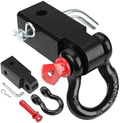 2-Inch Shackle Tow Hitch Receiver, 46297 Lbs Break Strength 3/4" D Ring ...