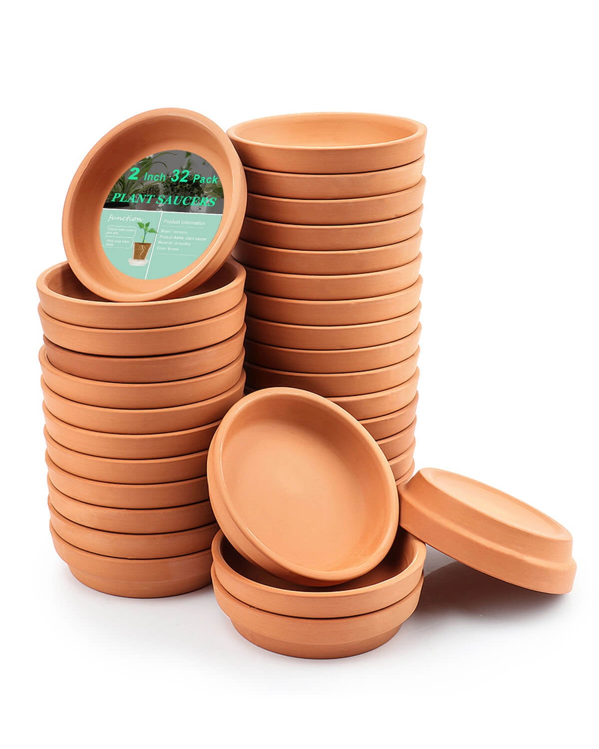 2 Inch Small Terracotta Pot Plant Saucer - 32 Pcs Mini Round Plant Pot ...