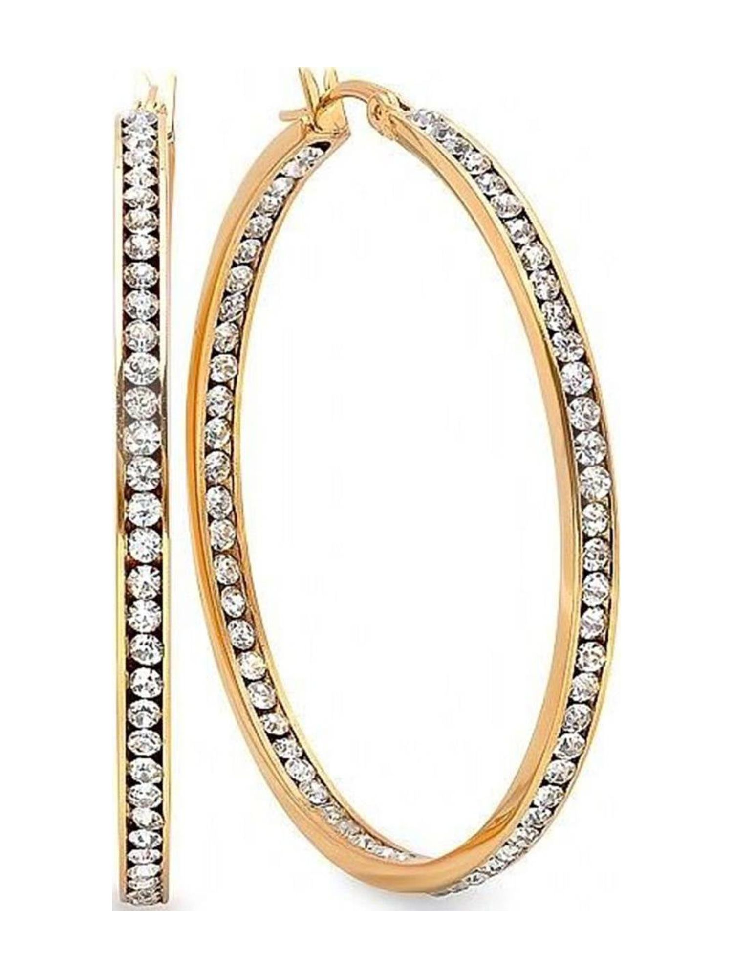 2 Inch Stunning Stainless Steel High Shine Inside-Out Hoop Earrings ...