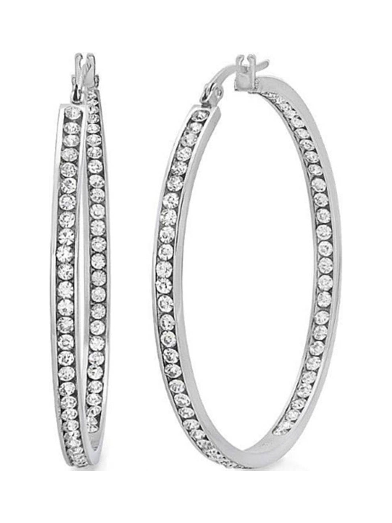2 Inch Stunning Stainless Steel High Shine Inside-Out Hoop Earrings ...