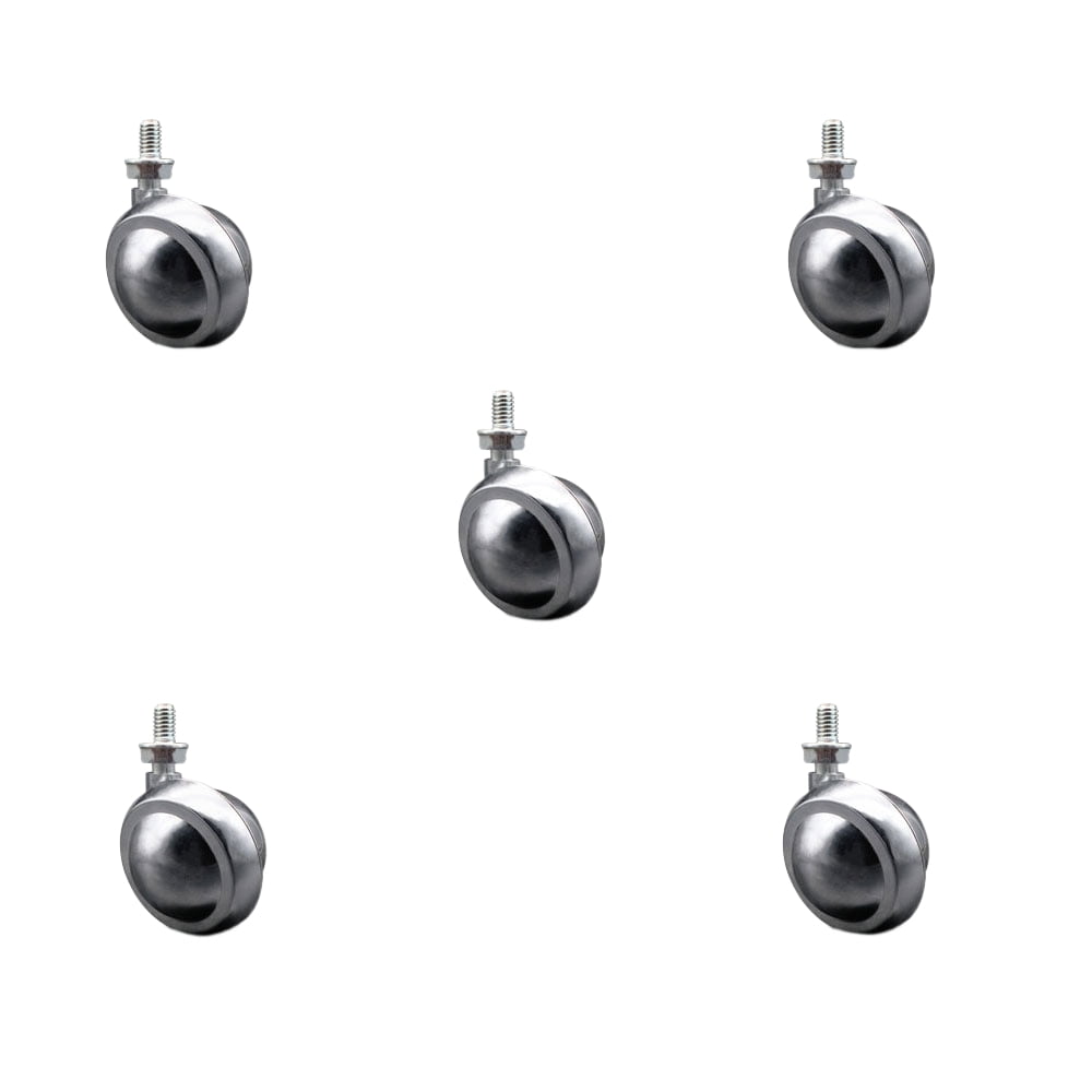 2 Inch Swivel Metal Ball Caster Wheels for Furniture - Bright Chrome ...