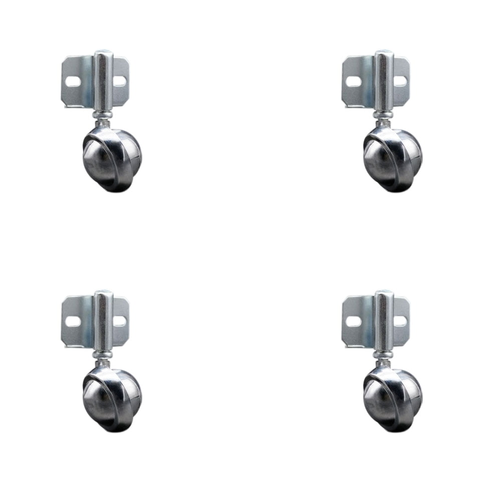 2 Inch Bright Chrome Metal Ball Caster – Side Mount Bracket – Set of 4 ...
