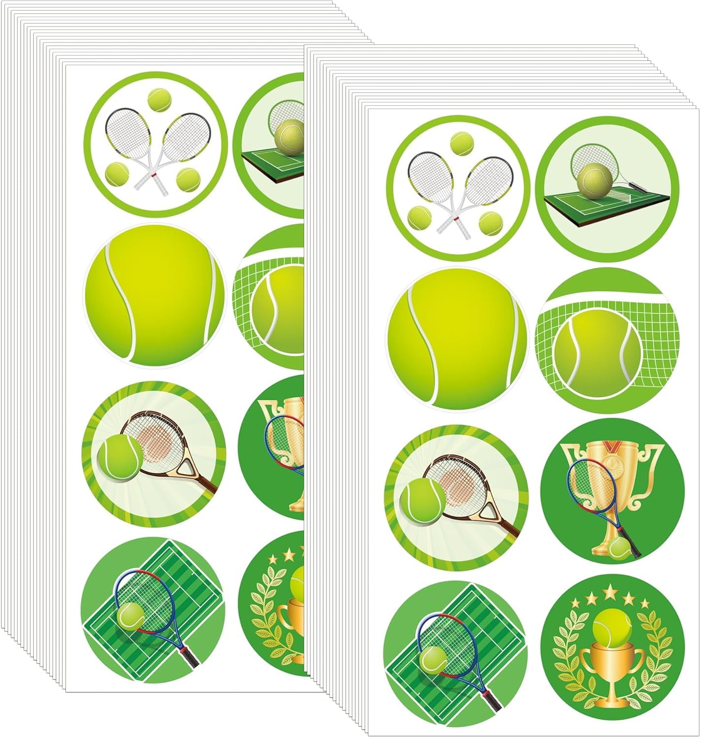 2 Inch Tennis Roll Stickers Tennis Ball Sports Themed Party Supplies ...