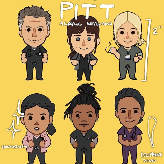 2 Inch The Pitt Holographic Acrylic Charm Keychains Second Set (1 ...