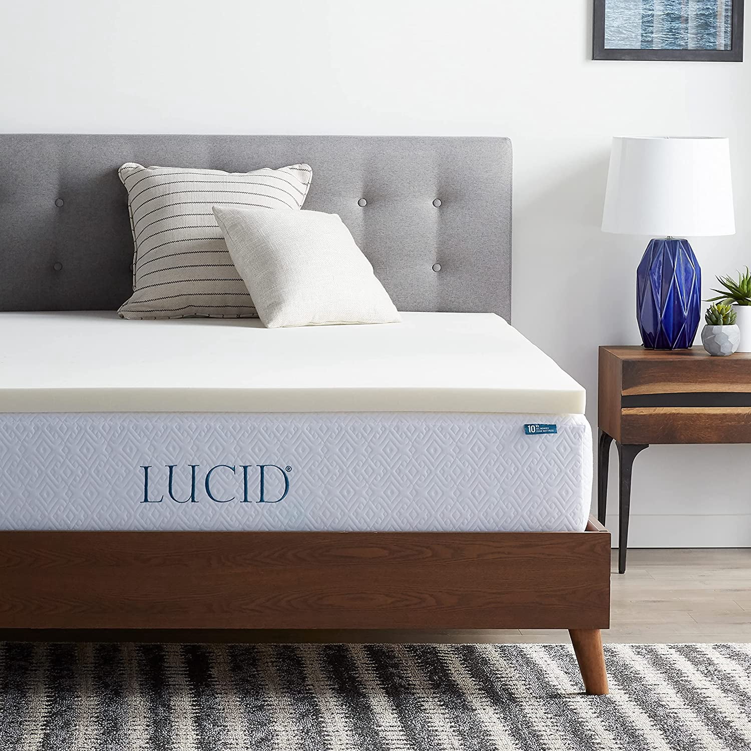 2 Inch Traditional Foam Topper and Zippered Enclosure Mattress Topper ...