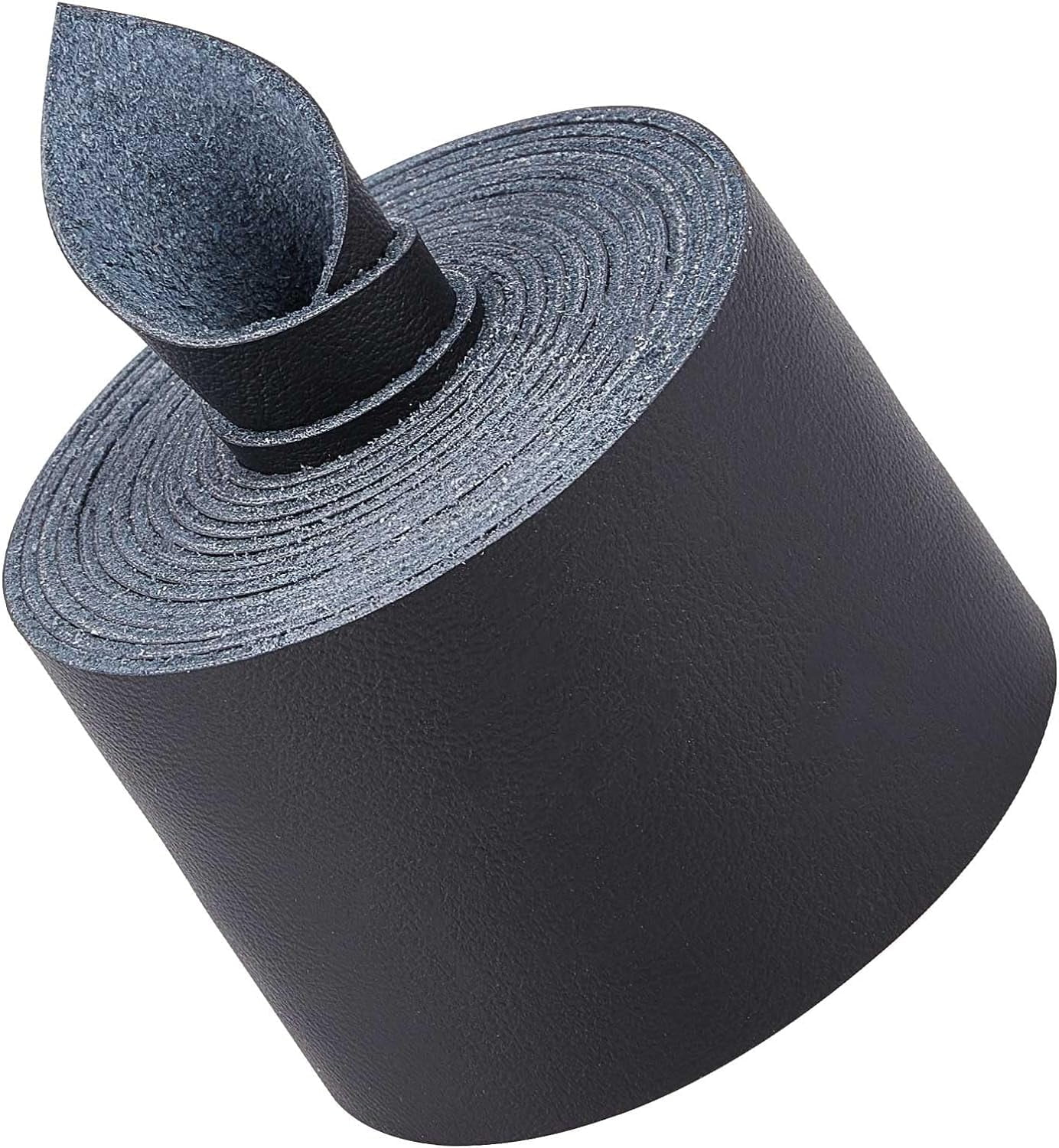 2 Inch Wide Black Leather Strap 79 Inch Long Single Side Lychee Grain ...