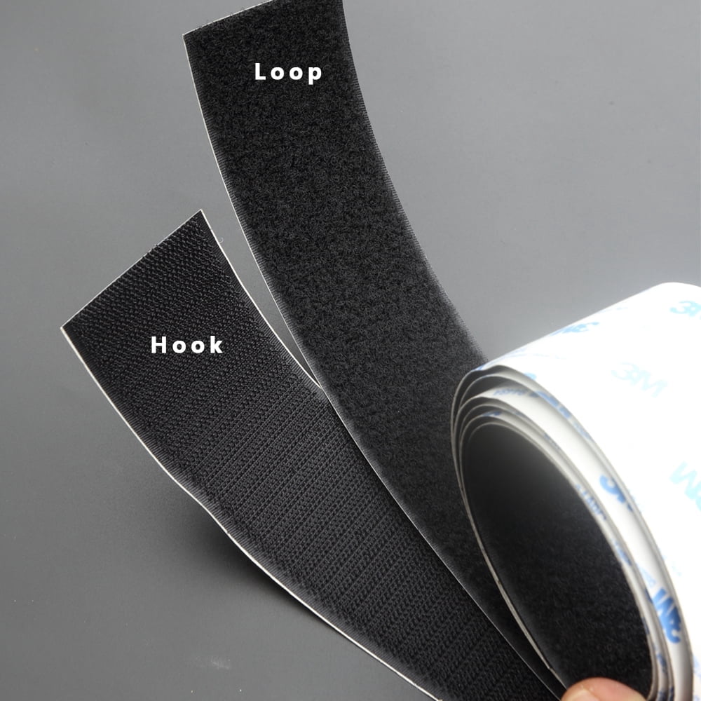 2-Inch Wide Black Sticky Back Fastener - 1M Roll Heavy Duty Hook and ...