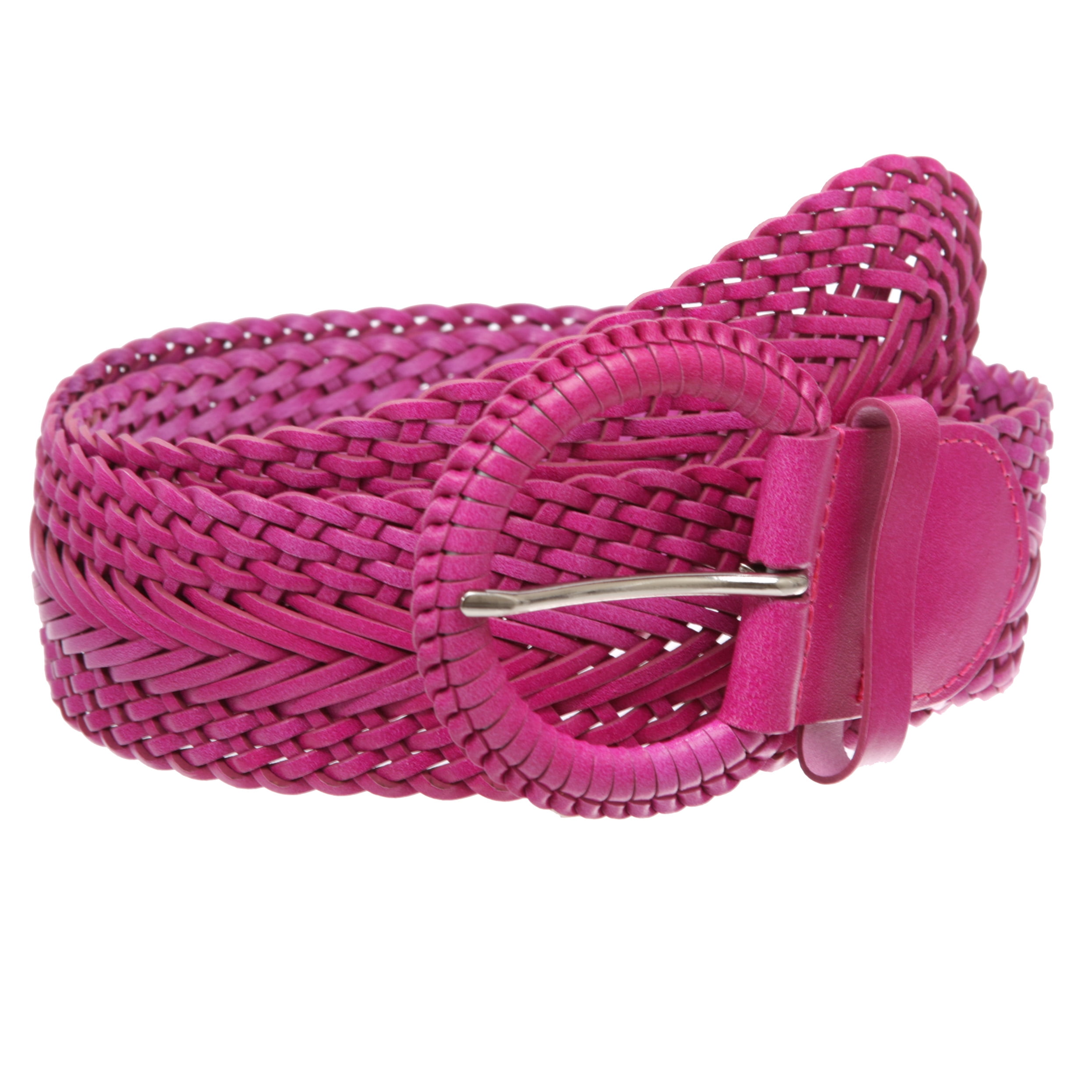 2 Inch Wide Genuine Leather Braided Woven Round Belt - Walmart.com
