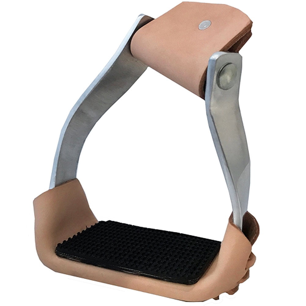 2 Inch Wide Hilason Aluminum Twisted Sloped Stirrups Pair Rubber Foot ...