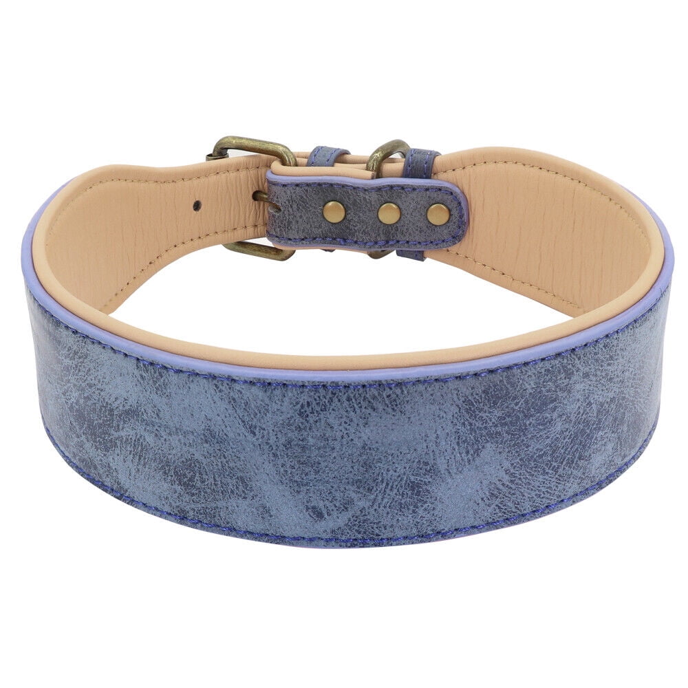 2 Inch Wide Medium Large Dog Collars Leather Padded Dobermans ...