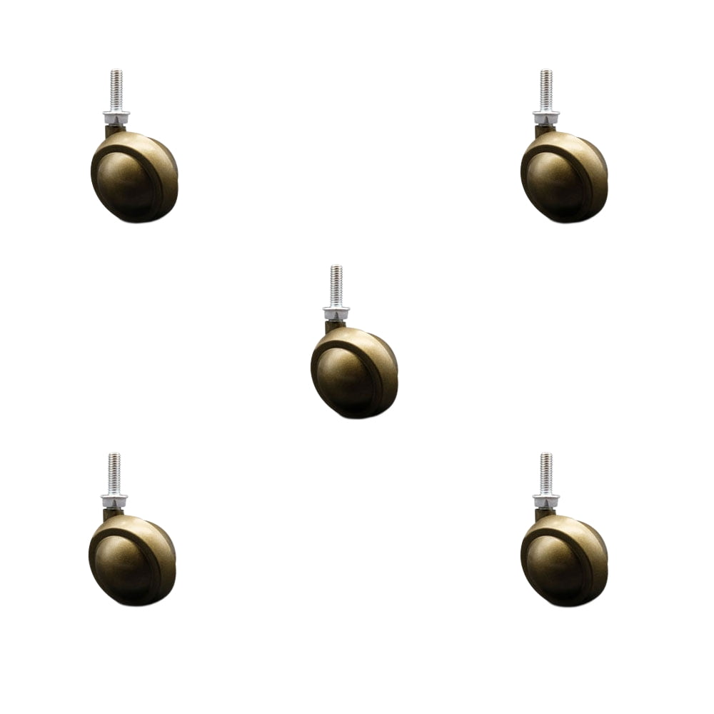 2 Inch Windsor Antique Ball Caster – 5/16 Inch Threaded Stem – Set of 5 ...