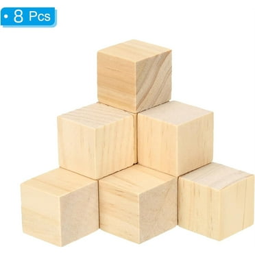 SEUNMUK 400 Pcs 1 inch Natural Unfinished Wood Blocks, 25mm Small ...