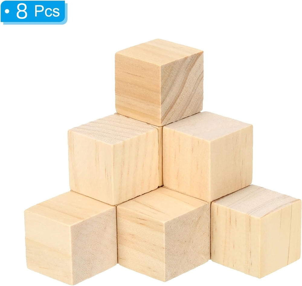 2 Inch Wooden Cubes,Wooden Blocks for Arts and Crafts and DIY Projects ...