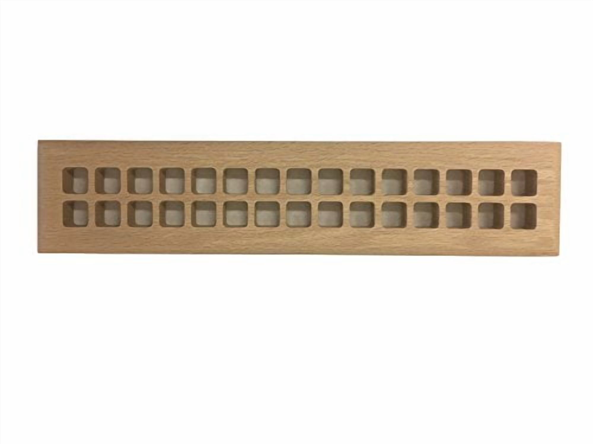 2 Inch x 14 Inch Red Oak Hardwood Vent Floor Register Surface Mount ...