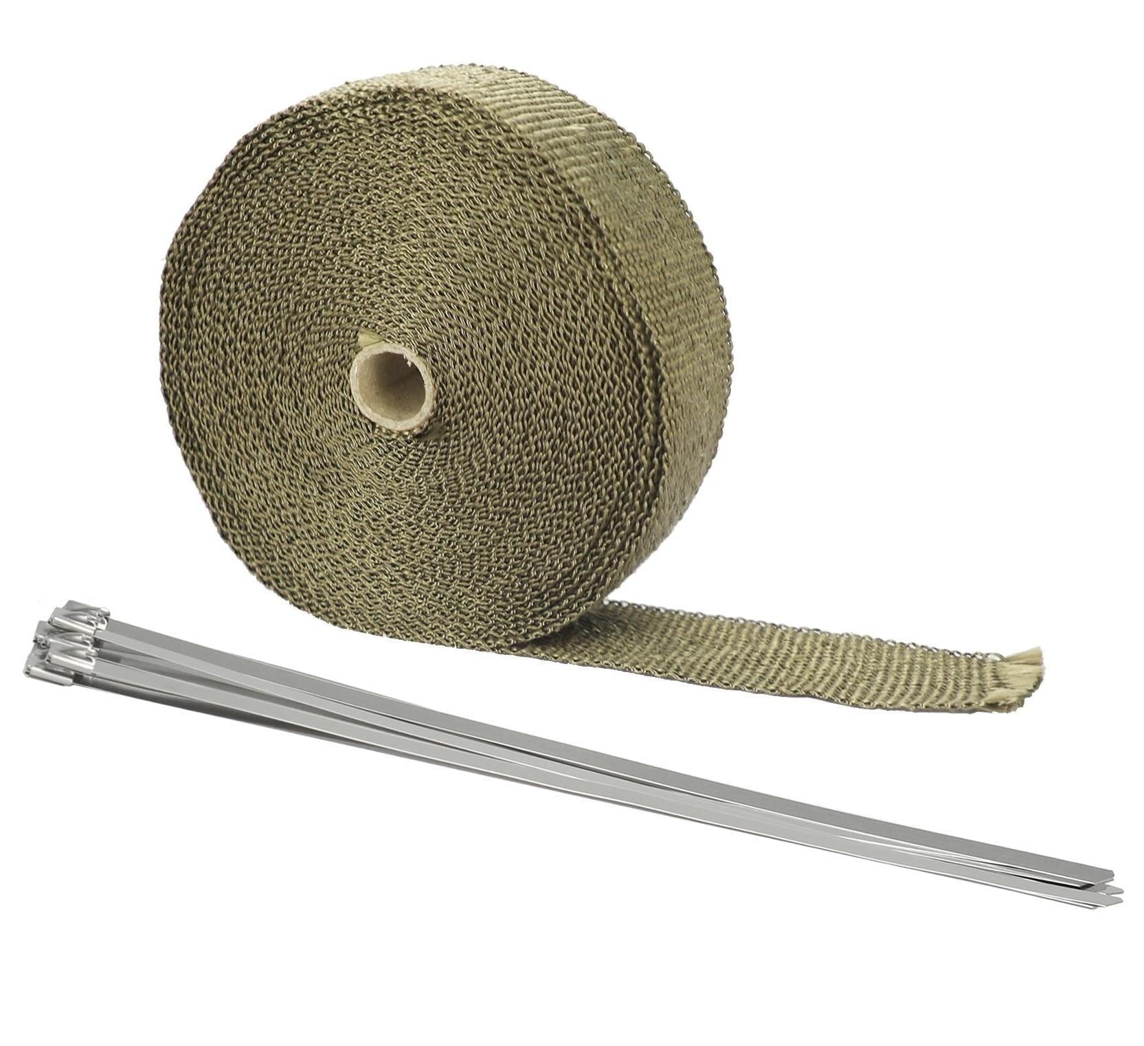 2 Inch x 50 Feet Exhaust Header Heat Wrap Kit with 10pcs 11.8 Inch ...