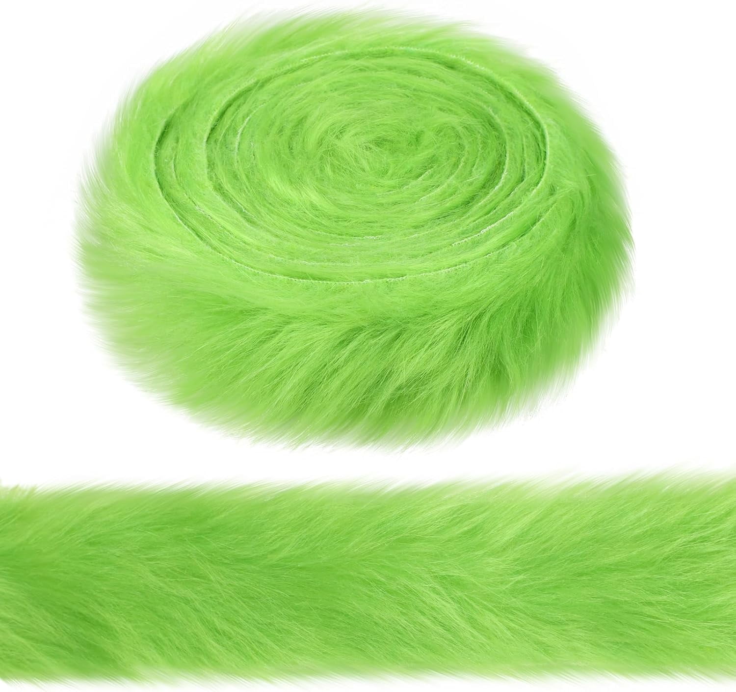 2 Inches Wide Grinch Christmas Faux Fur Ribbon Trim Fabric Roll for ...