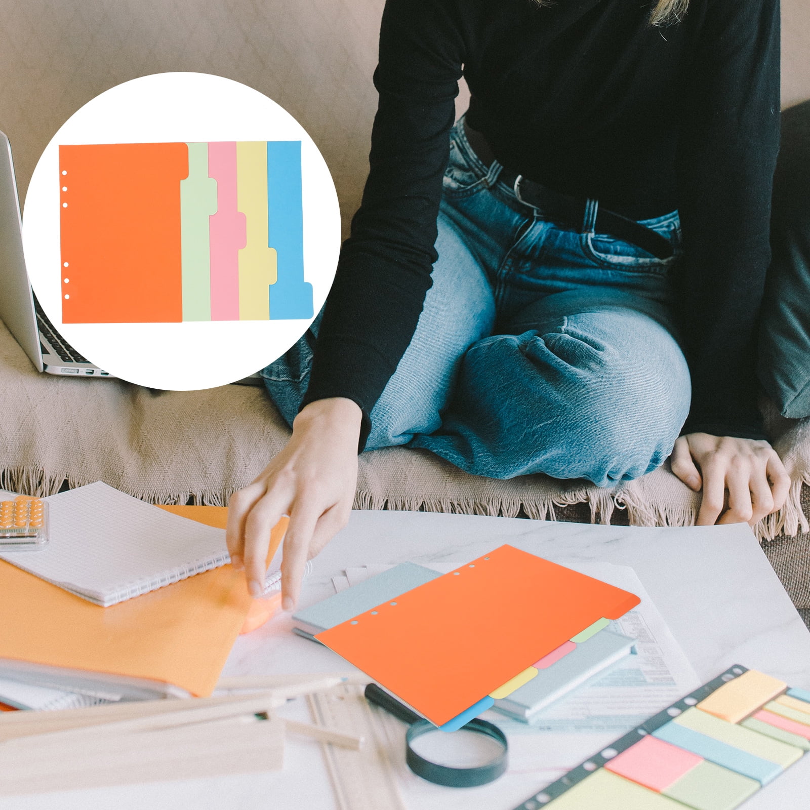 2 Insert Paper Divider 6- Holes Paper Divider A5 Binder Dividers for ...