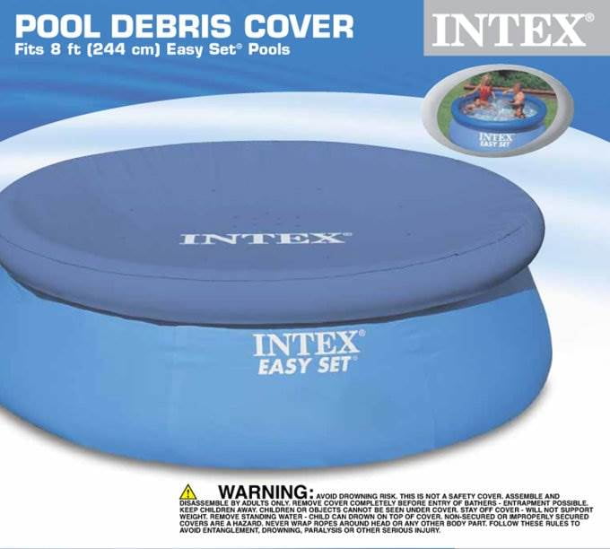 Open Box 2) Intex 8' Easy Set Swimming Pool Debris Vinyl Cover Tarp ...