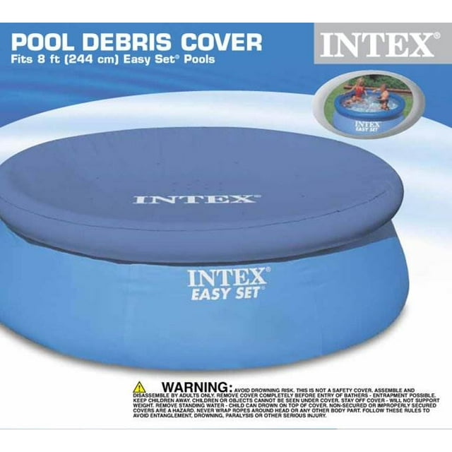 Open Box 2) Intex 8' Easy Set Swimming Pool Debris Vinyl Cover Tarp ...