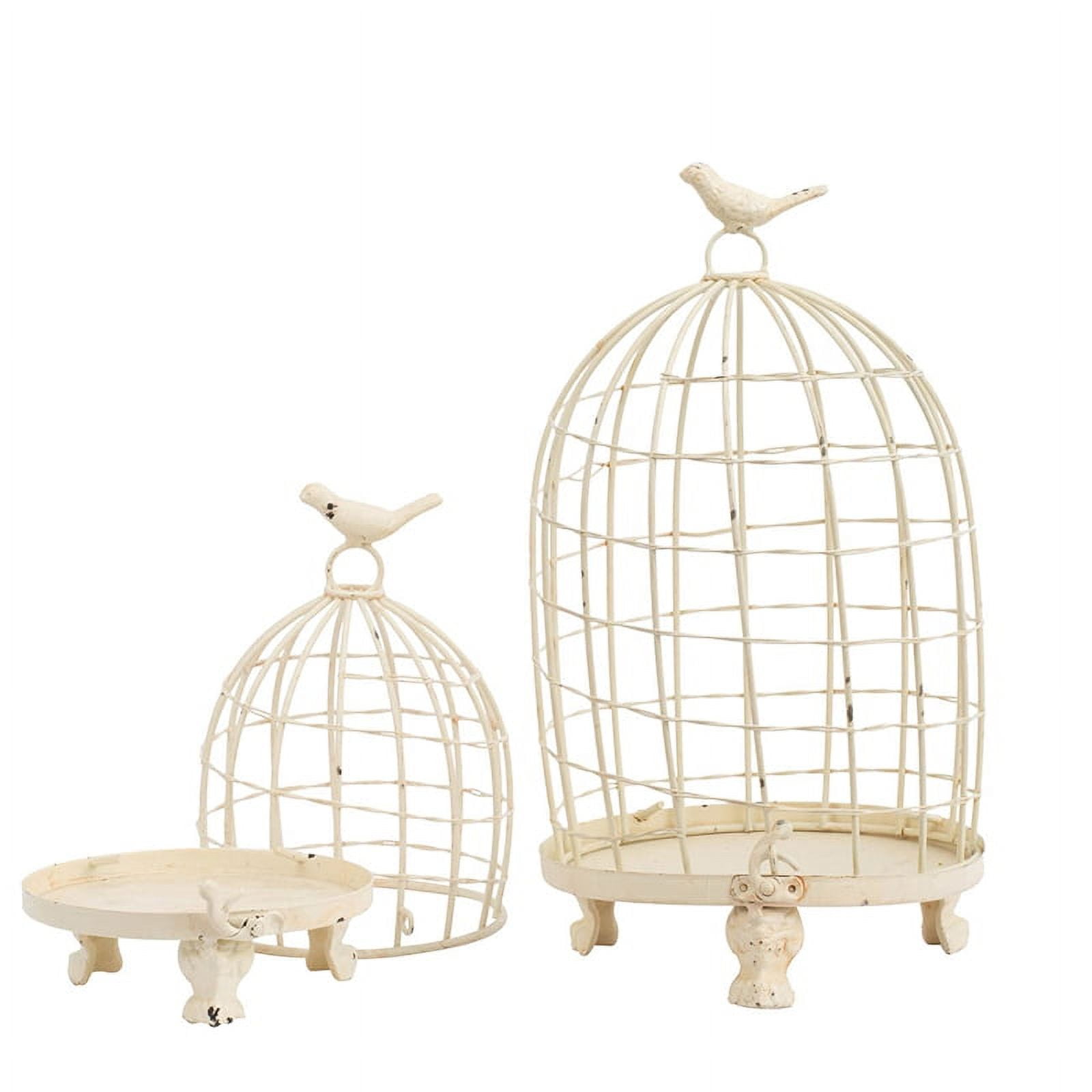 2 Iron Decorative Birdcages With Bird Finial - Walmart.com