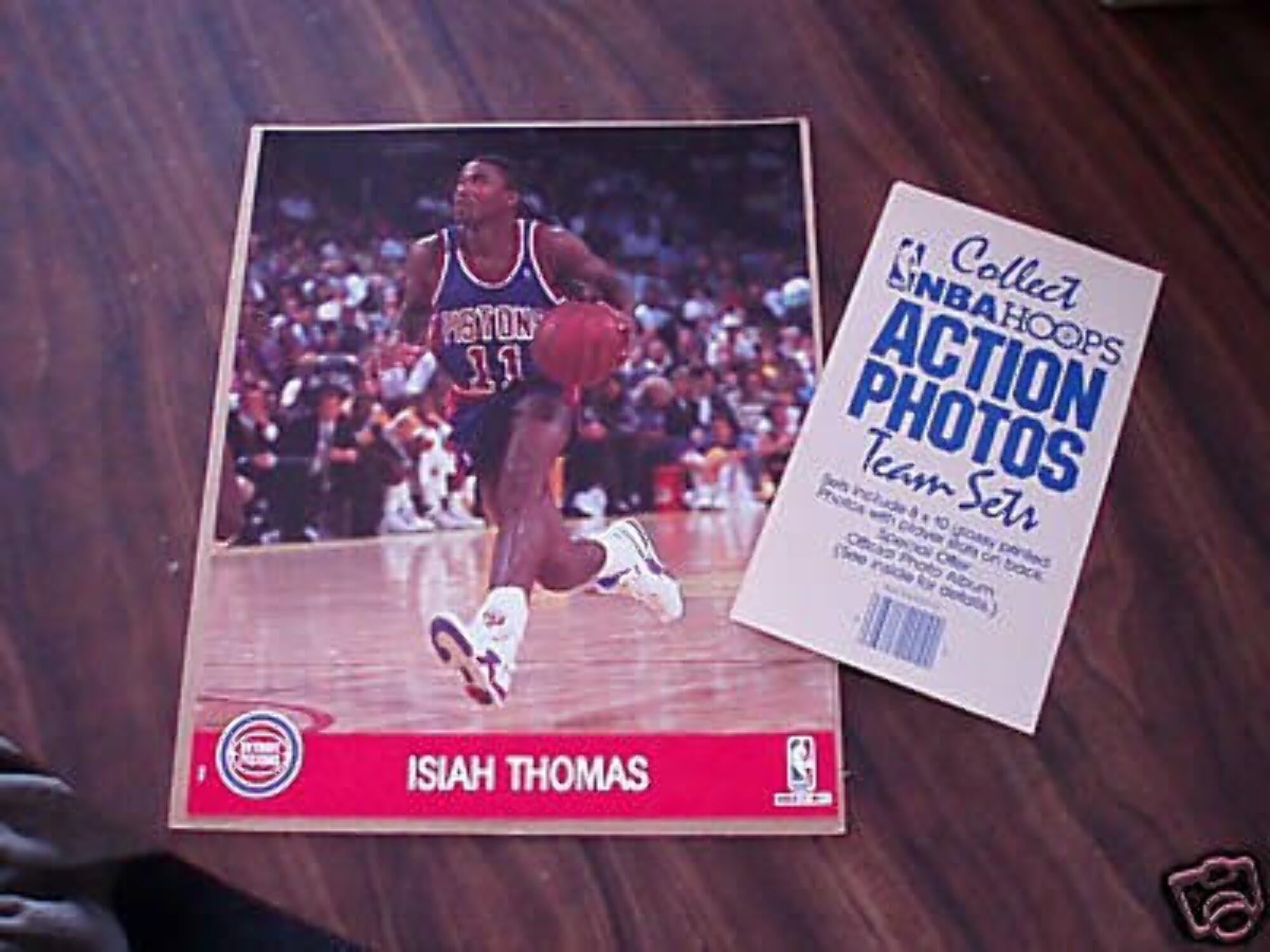 2 Isiah Thomas Detroit Pistons 1990 NBA Hoops 8x10 photo cards ...