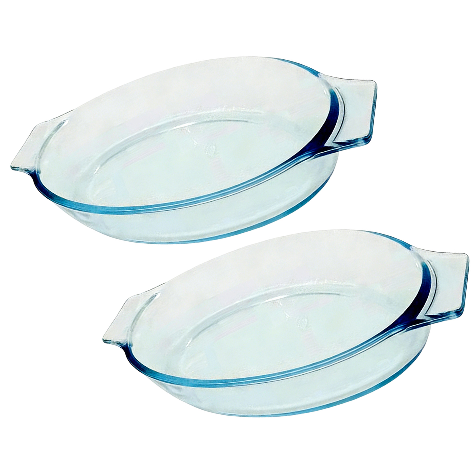 2 Items Glass Roasting Dishes Baking Pan For Cakes And Puddings Heat ...
