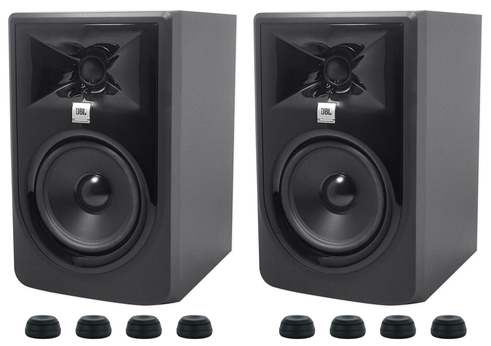 (2) JBL 305P MkII 5" 2-Way Powered Studio Reference Monitors+Isolation ...