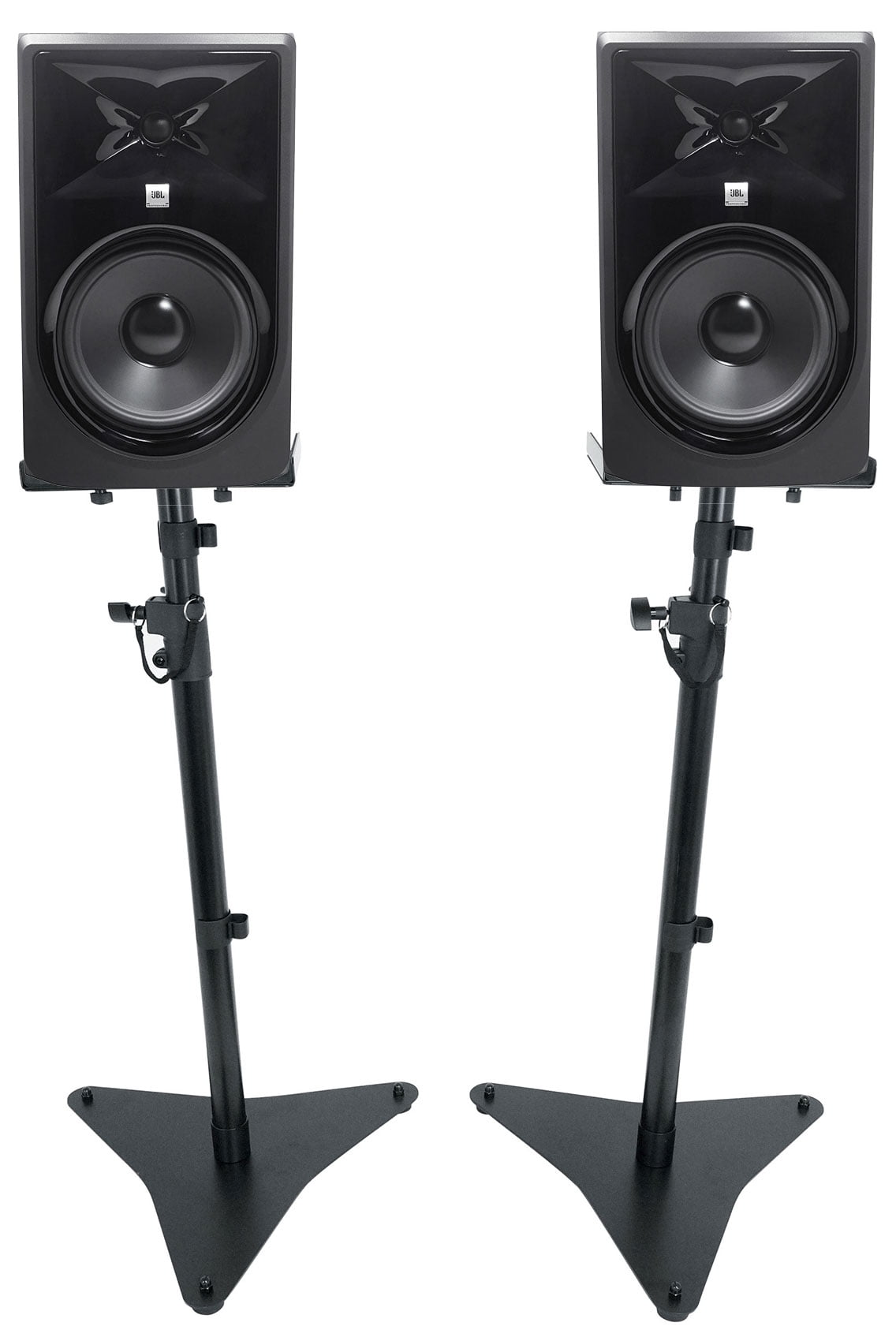 (2) JBL 308P MkII 8" Powered Active Studio Monitors Speakers+Adjustable Stands - Walmart.com