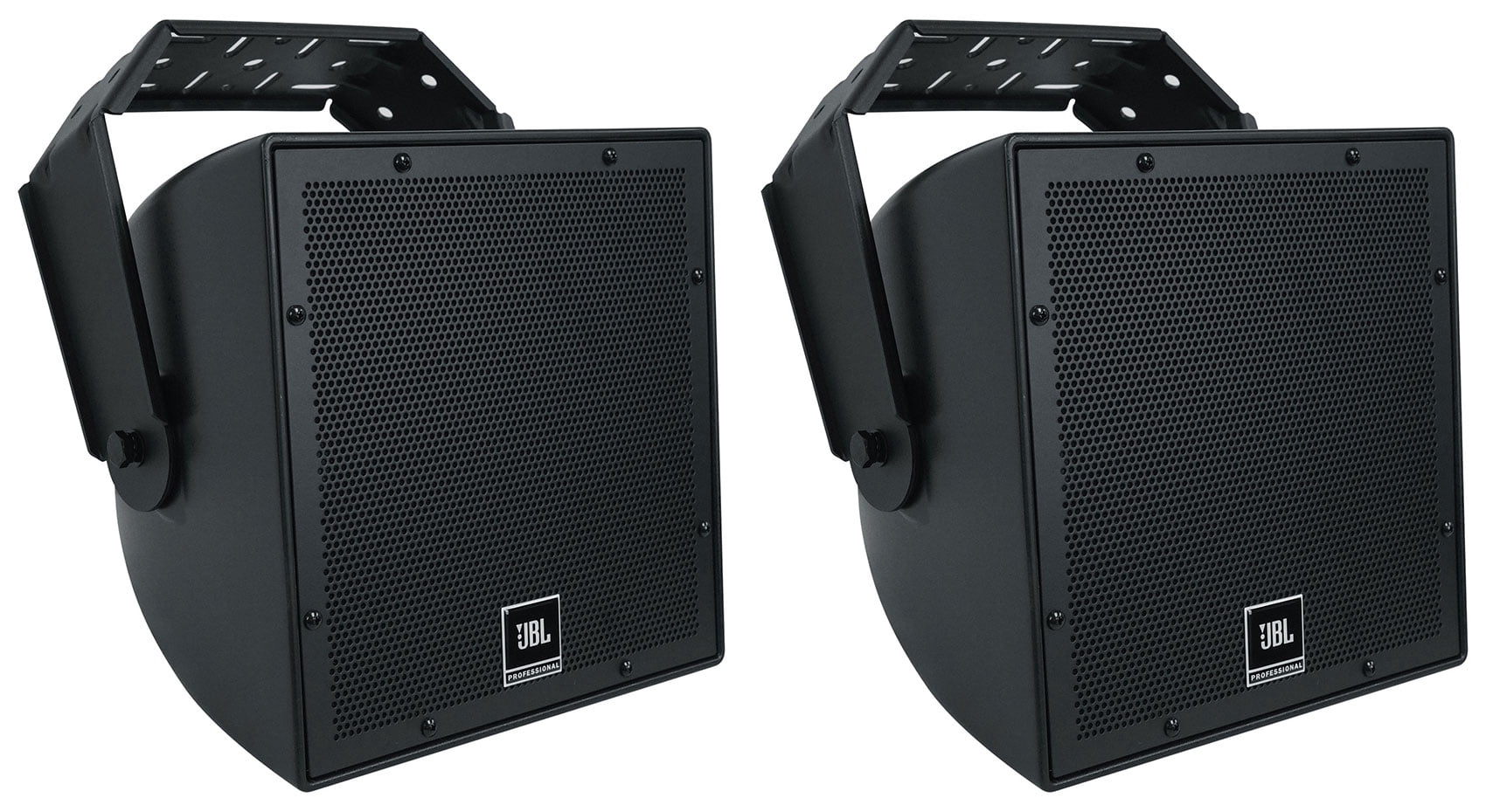 (2) JBL AWC82-BK 8" Black Indoor/Outdoor 70V Surface Mount Commercial ...