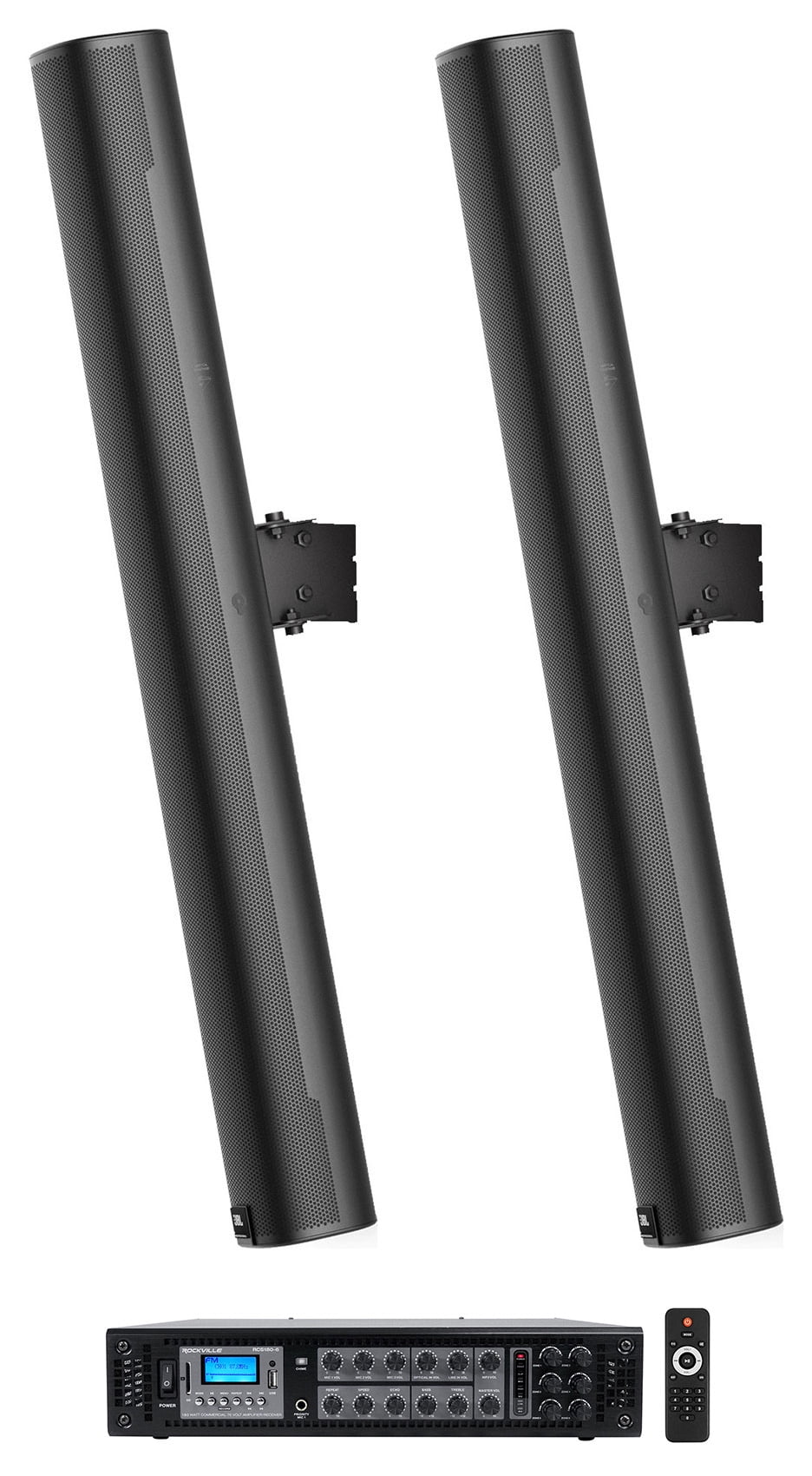 (2) JBL COL800-BK 32" Black 70V Commercial Column Wall Mount Array ...