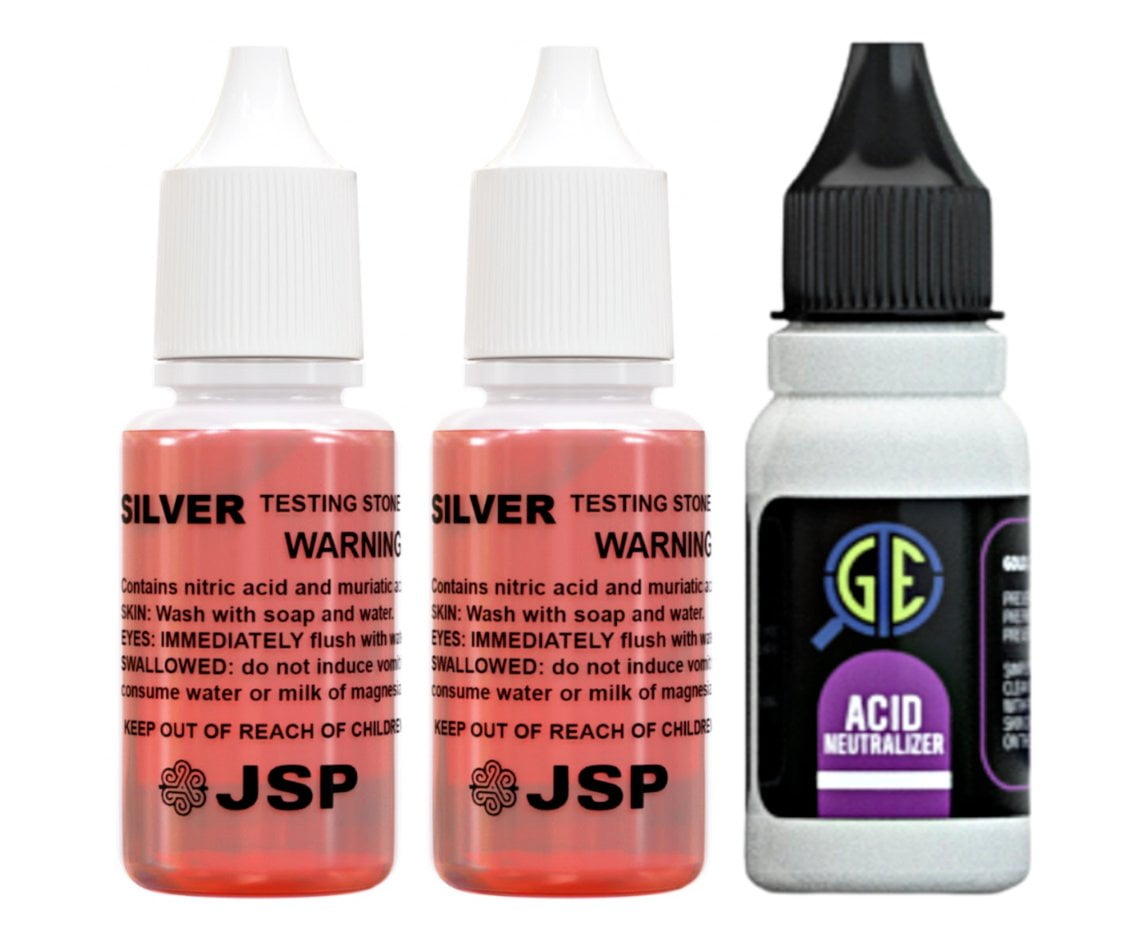 2 JSP Silver Jewelry Test Acid Testing Sterling Jewelry Solution w ...