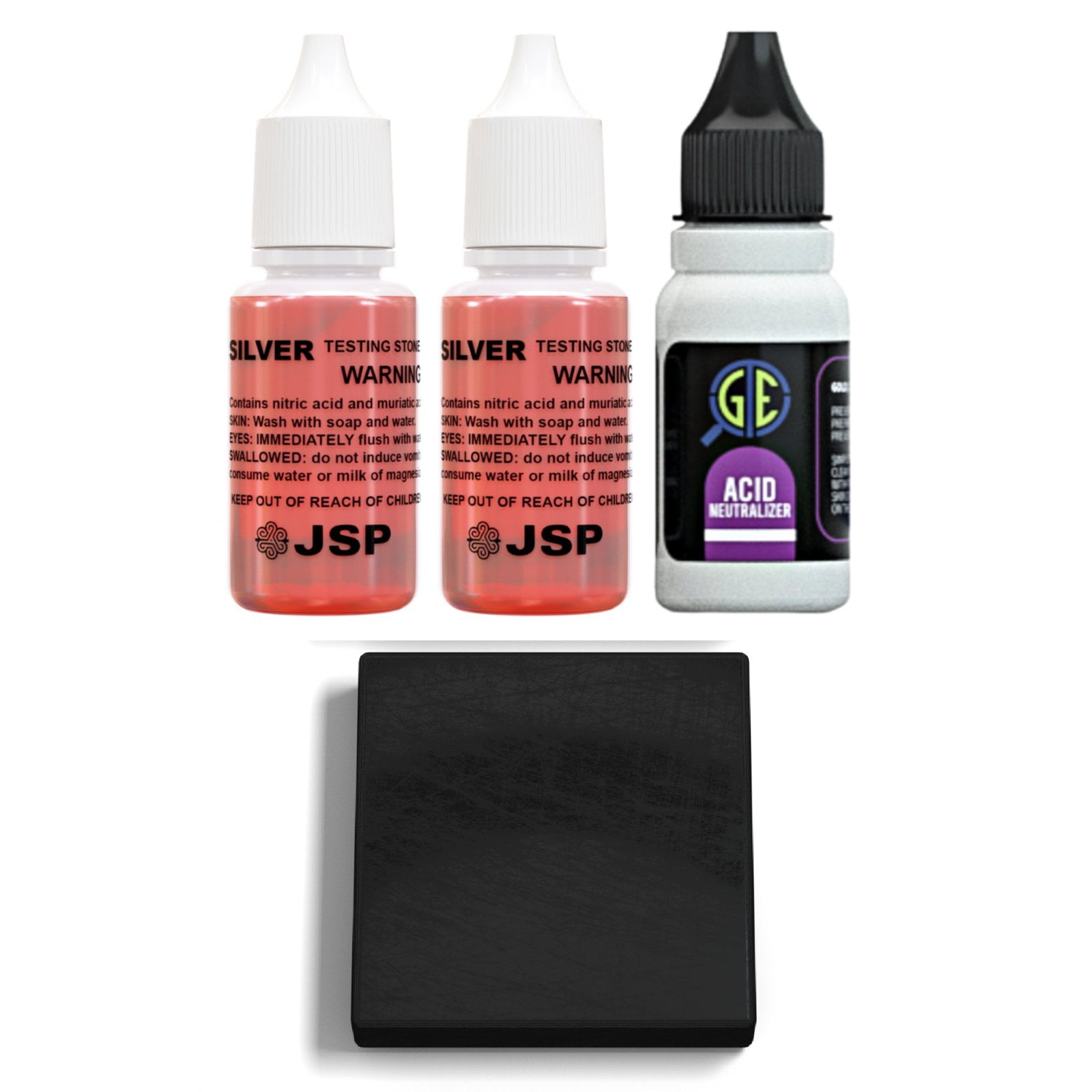 2 JSP Silver Test Acid Jewelry Testing Sterling Solution w/ Neutralizer ...