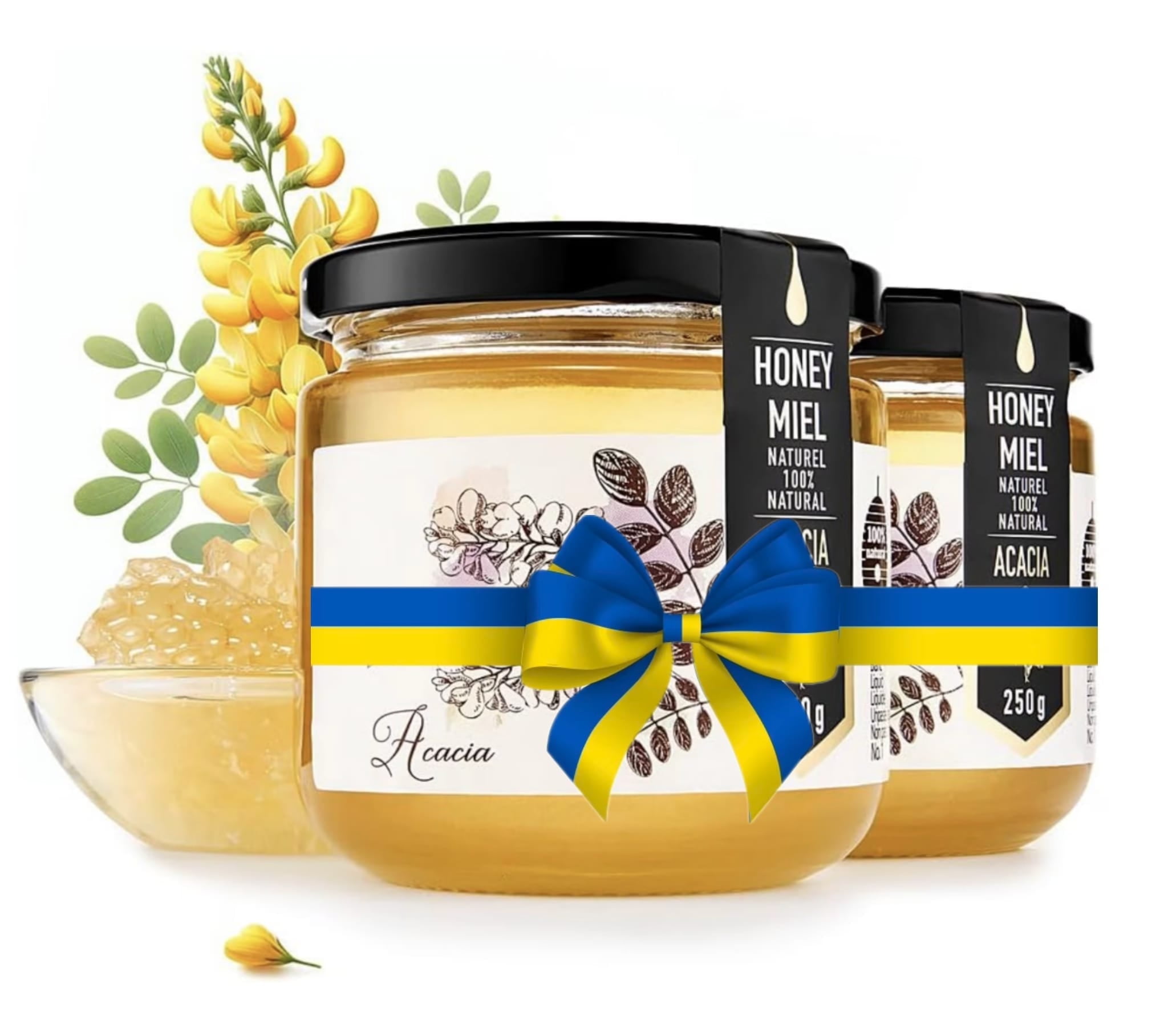 2 Jars of HONIGMA Acacia Honey | Ukrainian | Pure | Unpasteurized ...