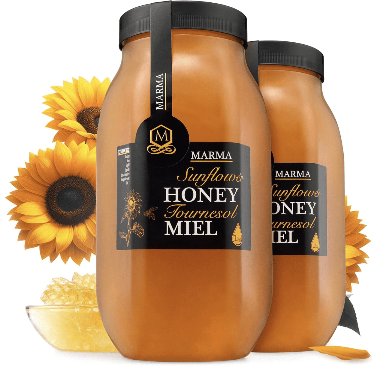 2 Jars of HONIGMA Marma Sunflower Honey |Natural | 100% Pure ...