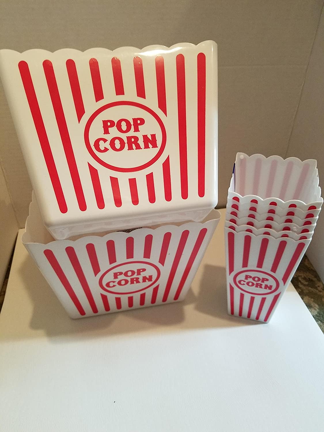 2 Jumbo Popcorn Buckets and 6 Popcorn Tubs - Walmart.com