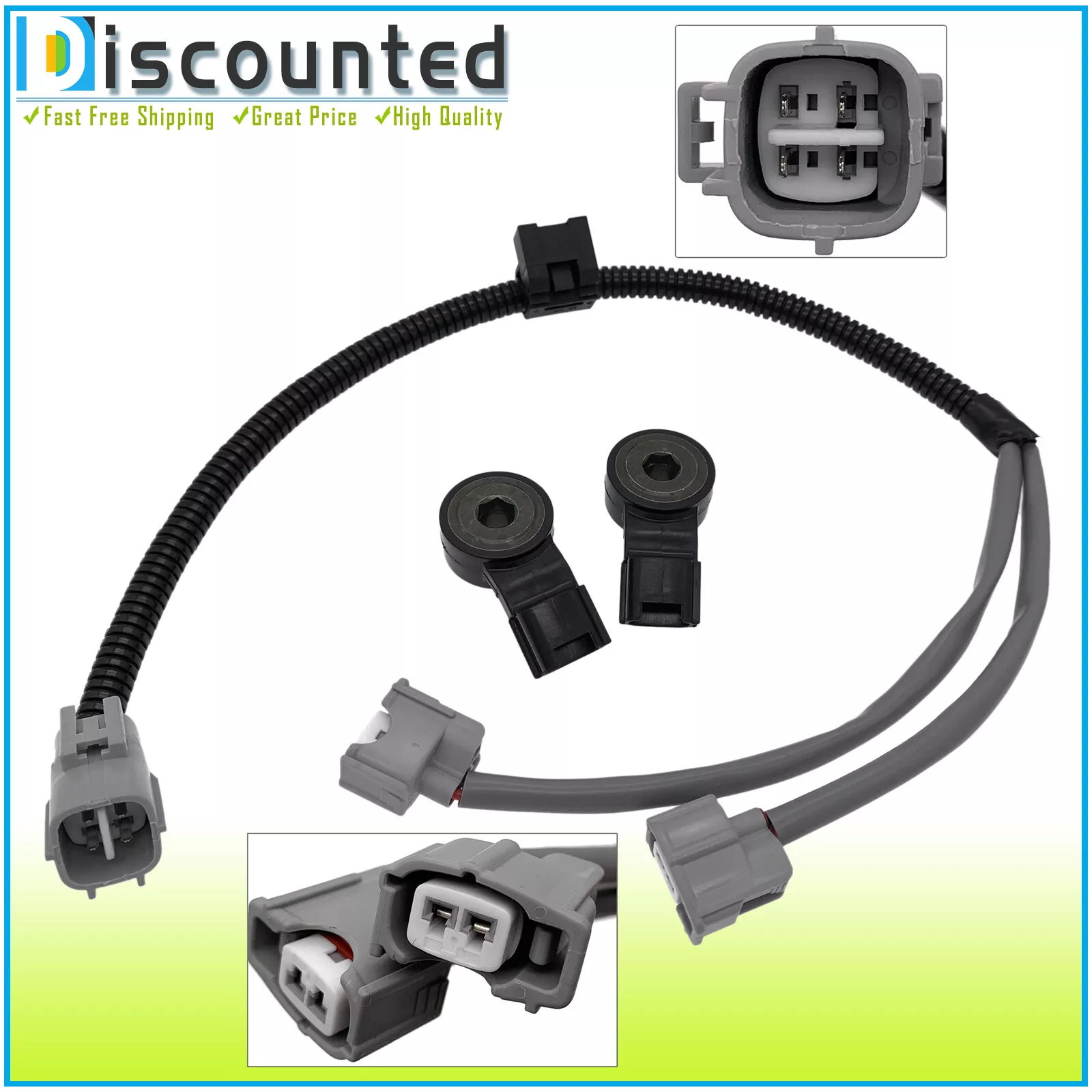 2 KNOCK SENSOR With Harness Wire for TOYOTA 3.3L CAMRY HIGHLANDER ...