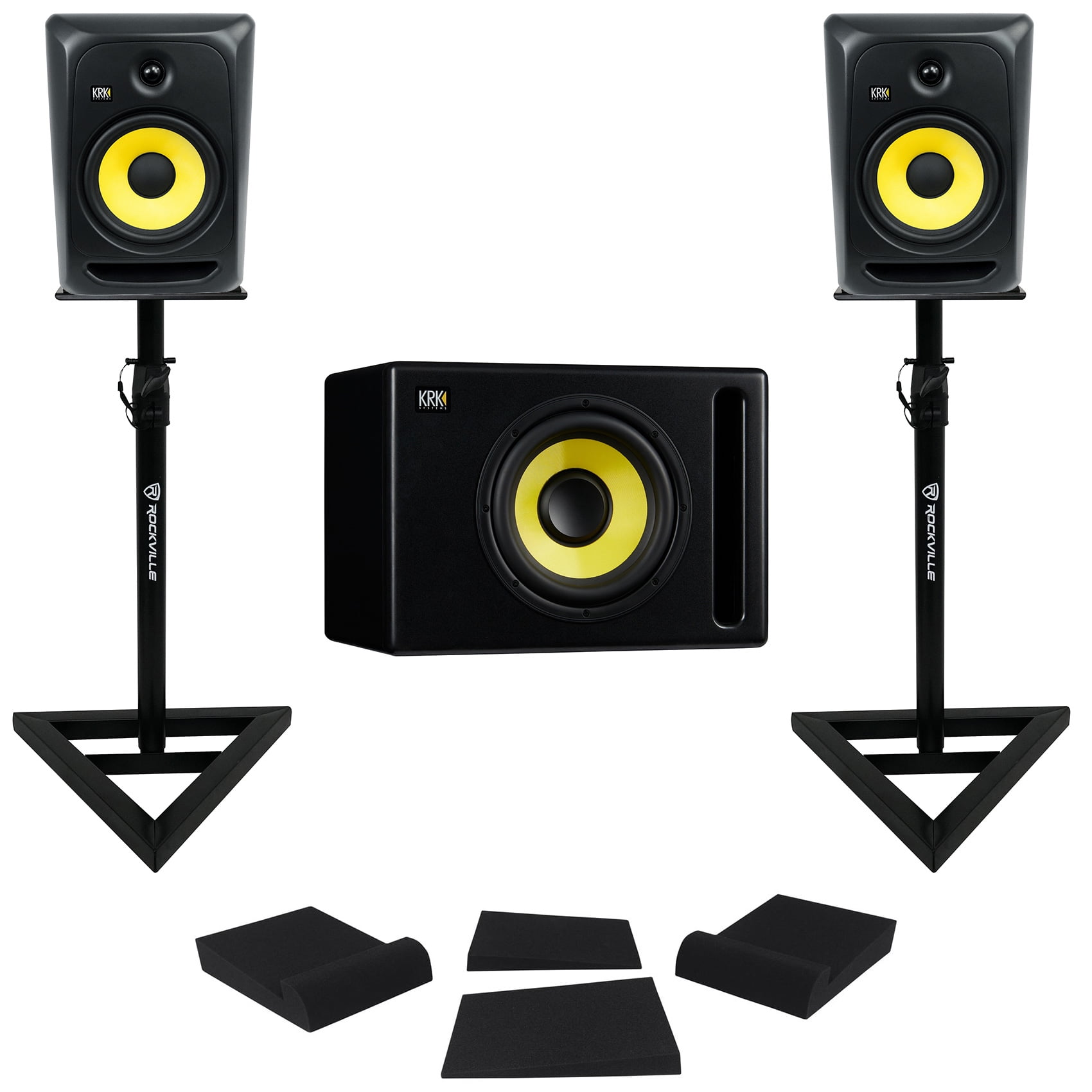 "KRK CL8G3 Classic 8"" Powered Studio Monitors Pair with Subwoofer ...