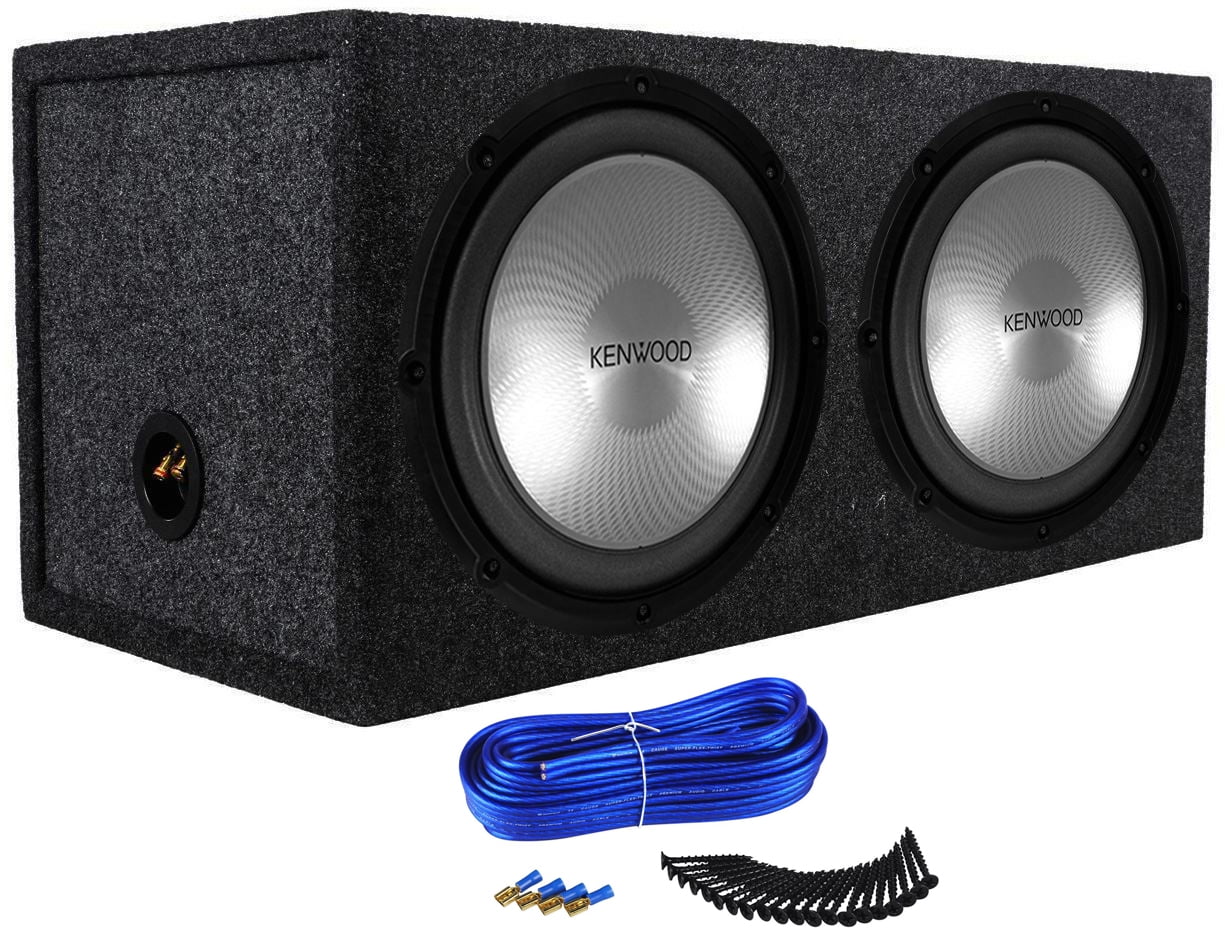 (2) Kenwood KFC-W12PS 12" 2000w Car Audio Subwoofers+Sealed Sub Box Enclosure - Walmart.com