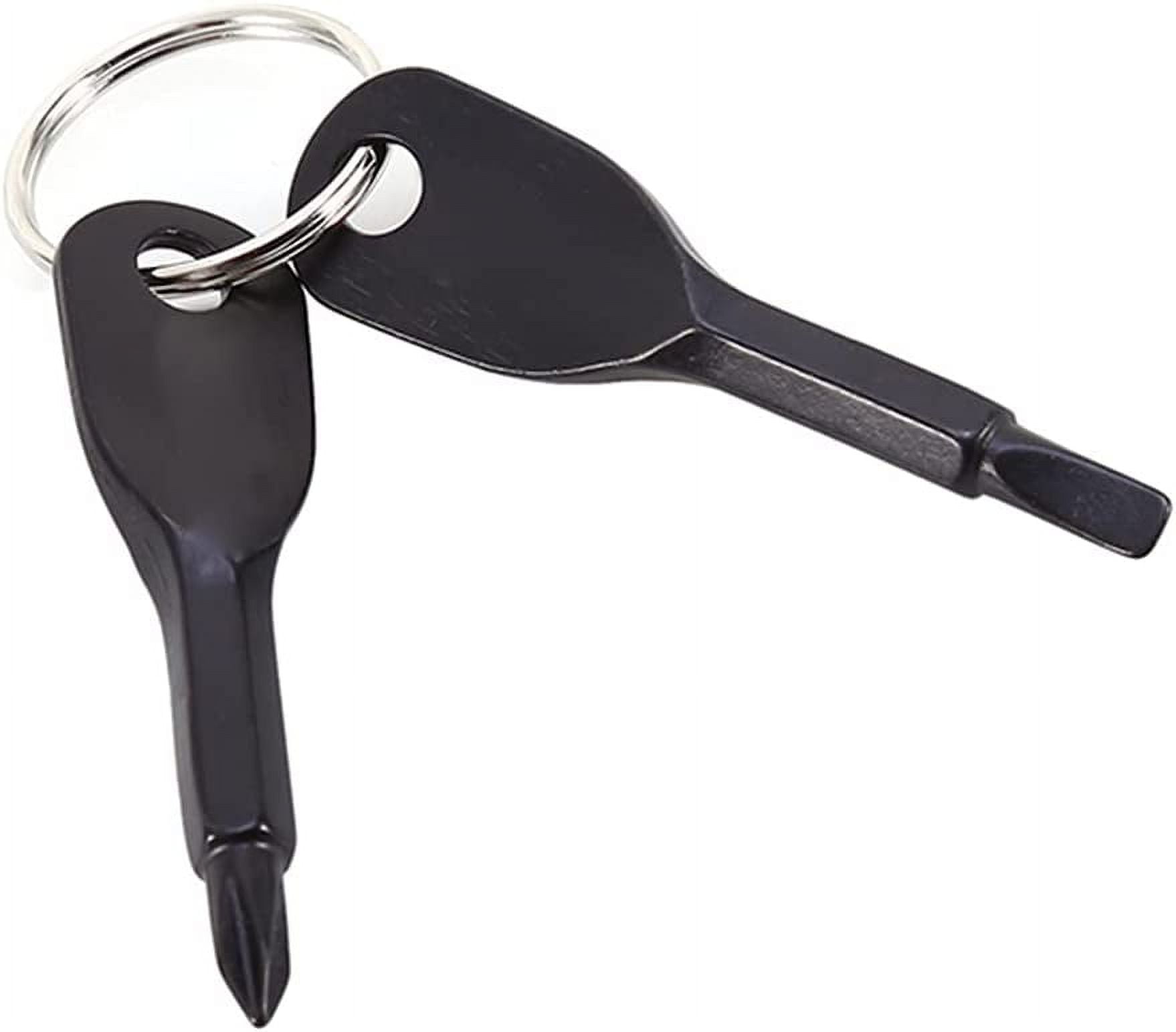 2 Keys Outdoor Pocket Tool EDC Stainless Screwdriver Set Steel Keychain ...