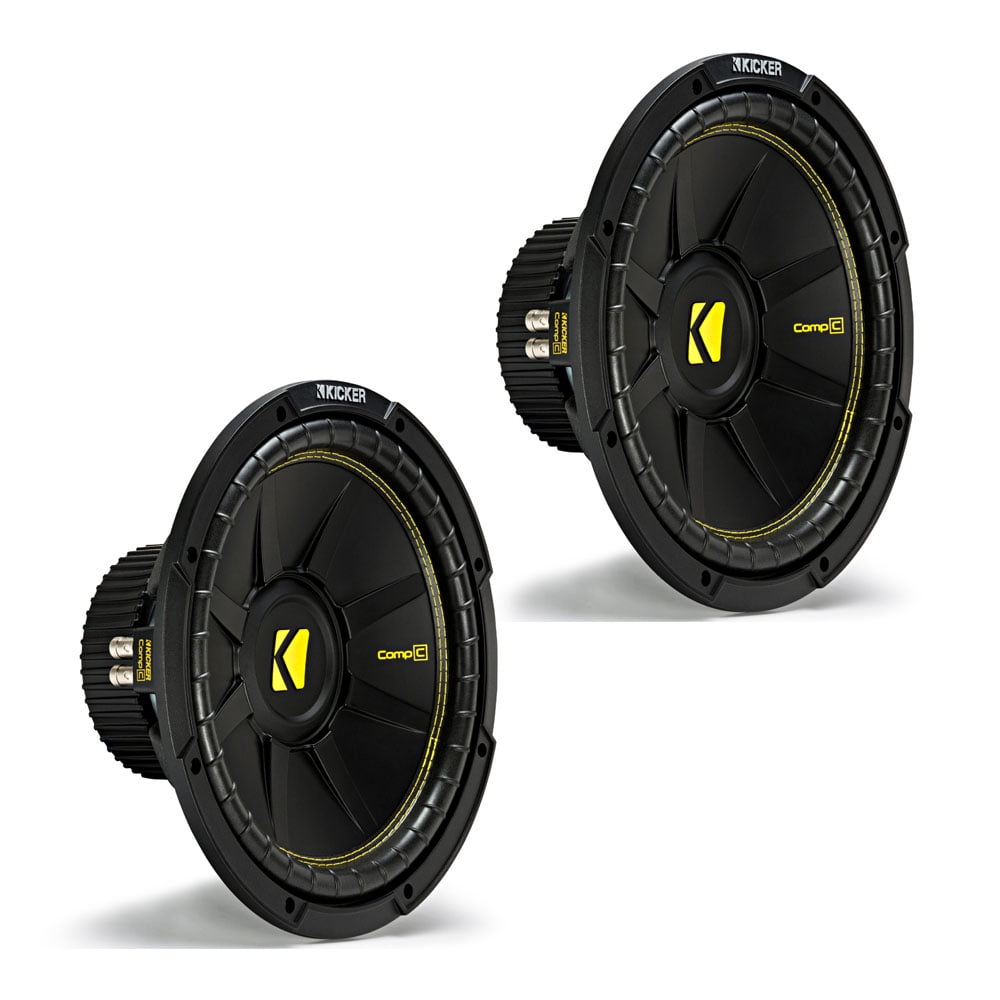(2) Kicker 44CWCD124 Comp C Car Audio Subwoofer Dual 4 Ohm 12" Sub ...