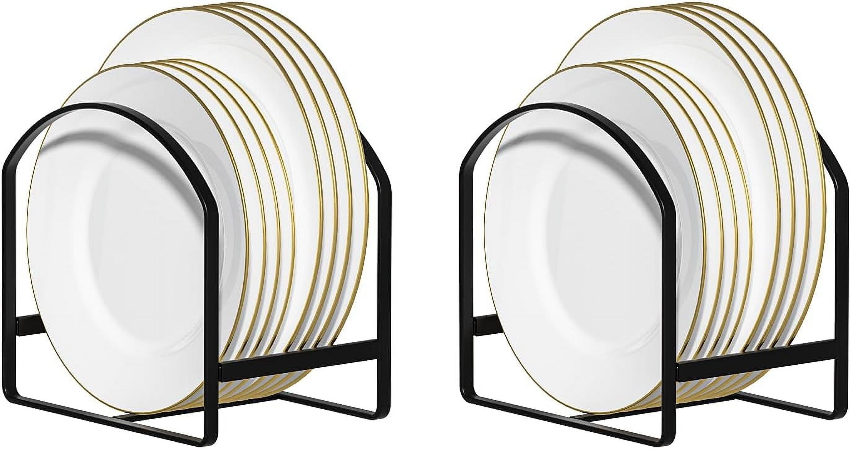 2 Kitchen Plate Holder Organizer for Cabinet Space Saver Dinner Dish ...