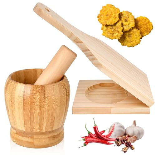 2 Kitchen Tools Including Mortar and Pestle Set and Wood Tostonera ...