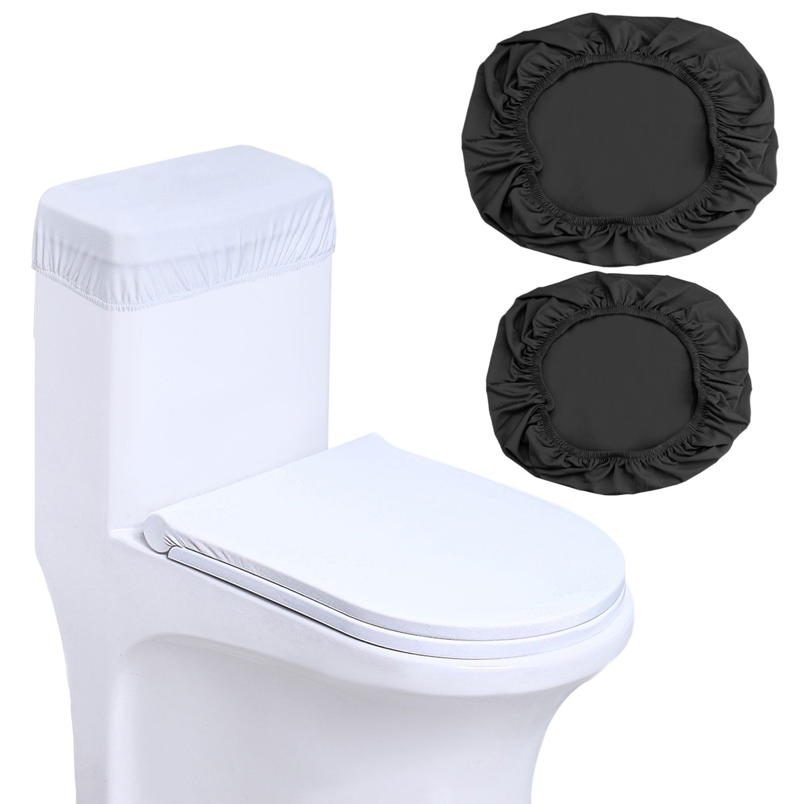 2 Kits of Toilet Lid Cover and Tank Cover, Polyester Toilet Top Cover ...