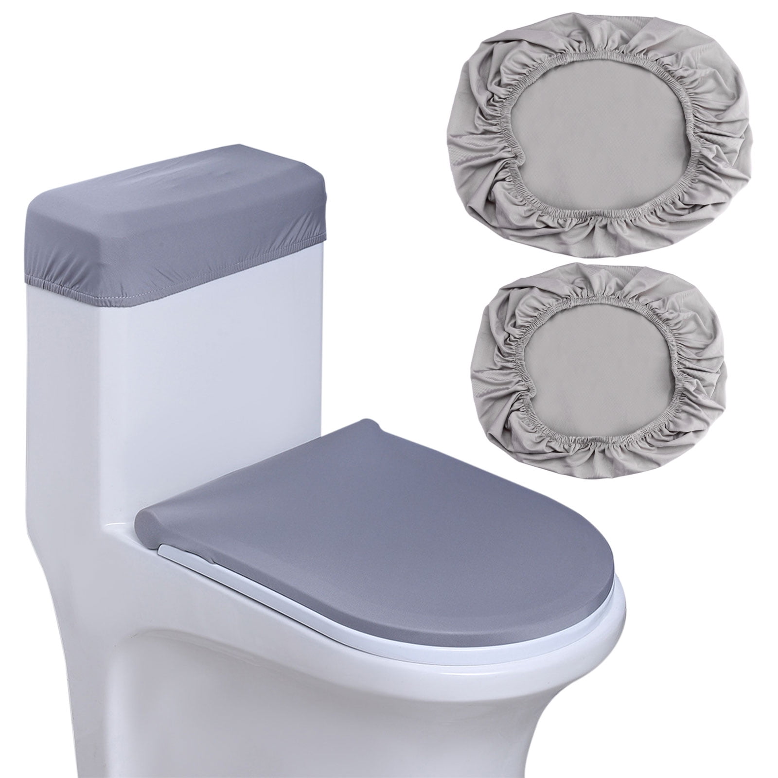2 Kits of Toilet Lid Cover and Tank Cover, Polyester Toilet Top Cover ...