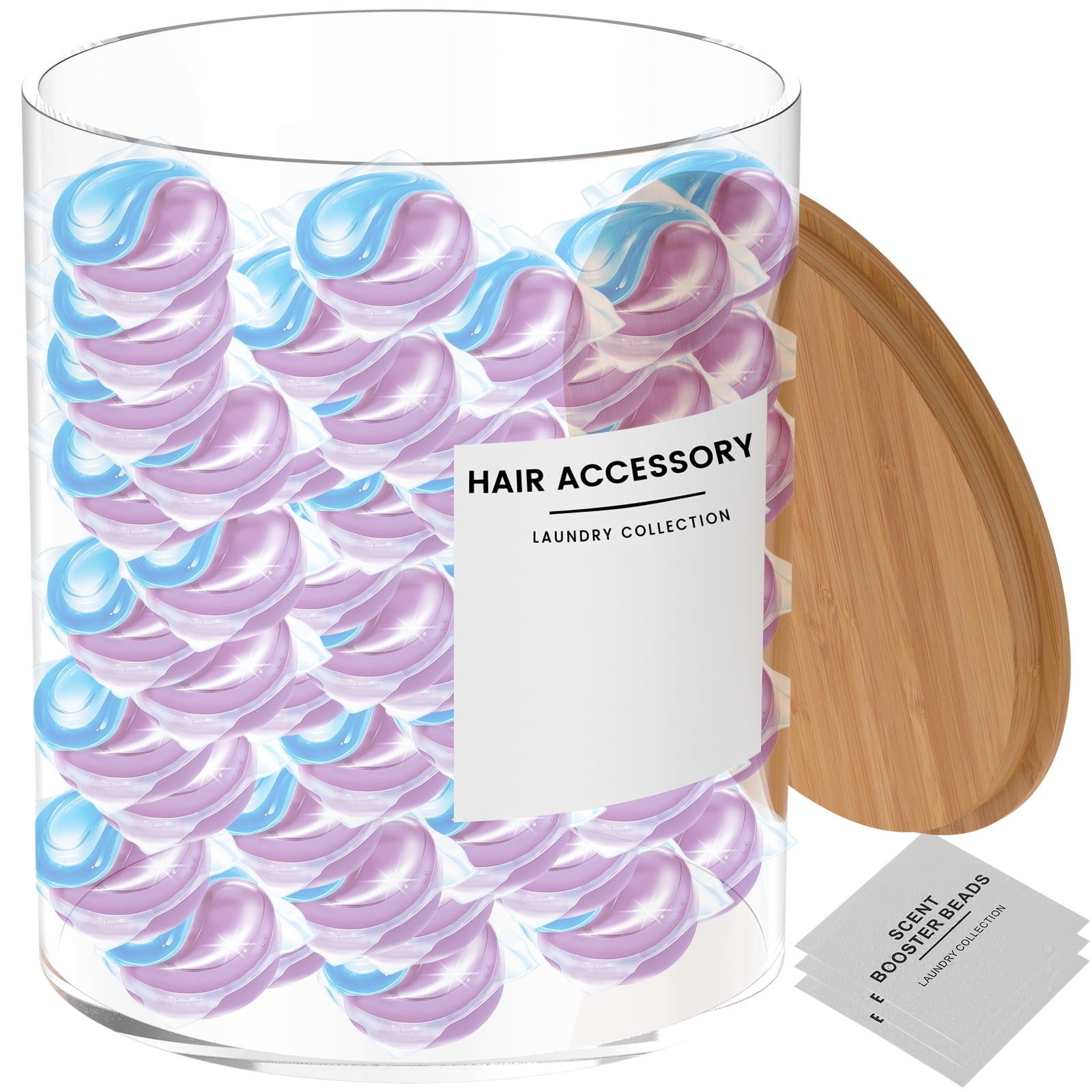 2 L Acrylic Jars for Laundry Room Organization Round Laundry Pods ...