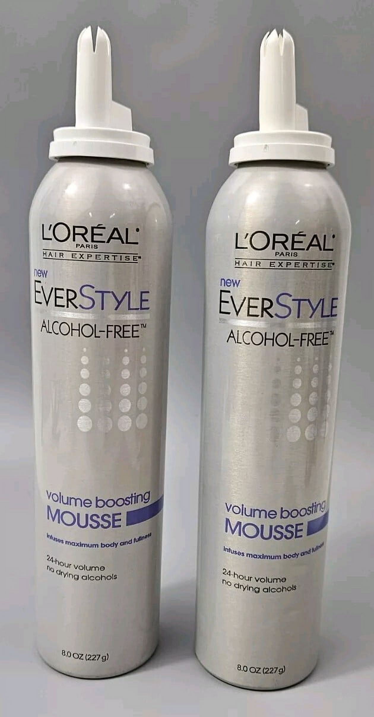 2 L'oreal EverStyle Mousse Volume Boosting 24 Hour Alcohol-Free 8 oz ...