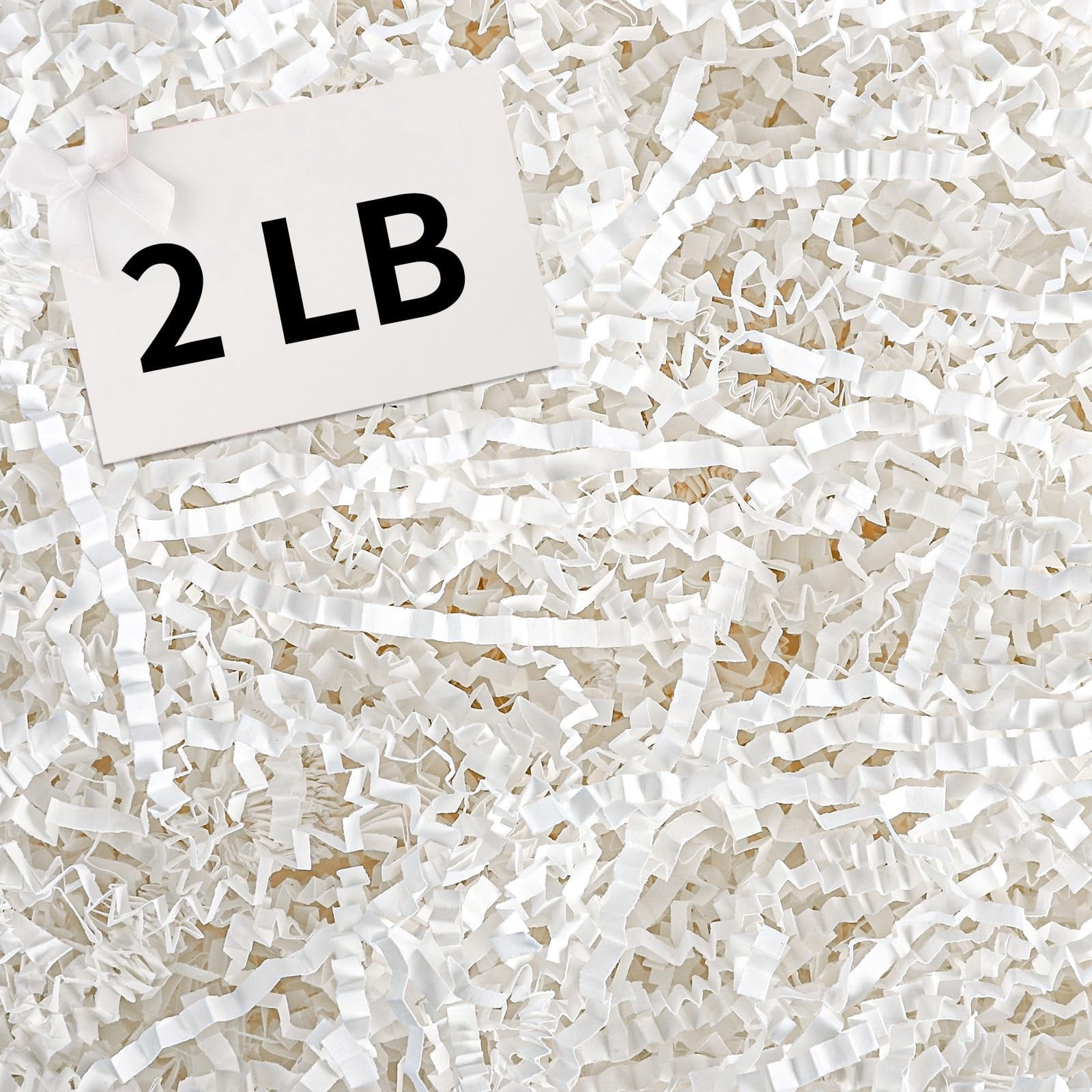 2 LB Crinkle Cut TSF6 Paper Shred Filler, White Crinkle Paper Basket ...