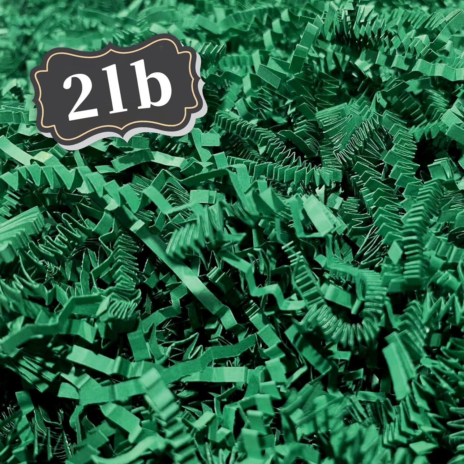 2 LB Green A Crinkle Cut Paper Shred Filler Great for Gift Wrapping ...