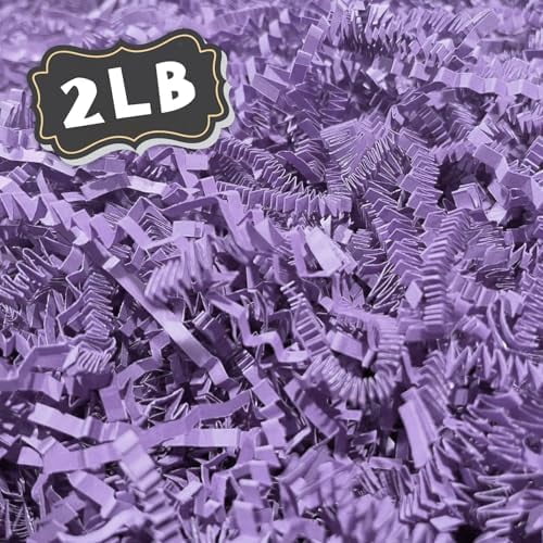 2 LB Light Purple Crinkle Cut Paper Shred Filler Great for Gift ...